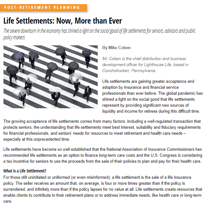 Life Settlements: Now, More than Ever - Lighthouse Life